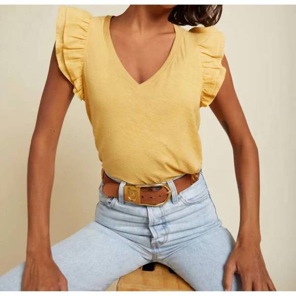 Nation LTD | Tops | New Nation Ltd Rylan Contrast Ruffle Top In Daisy ...